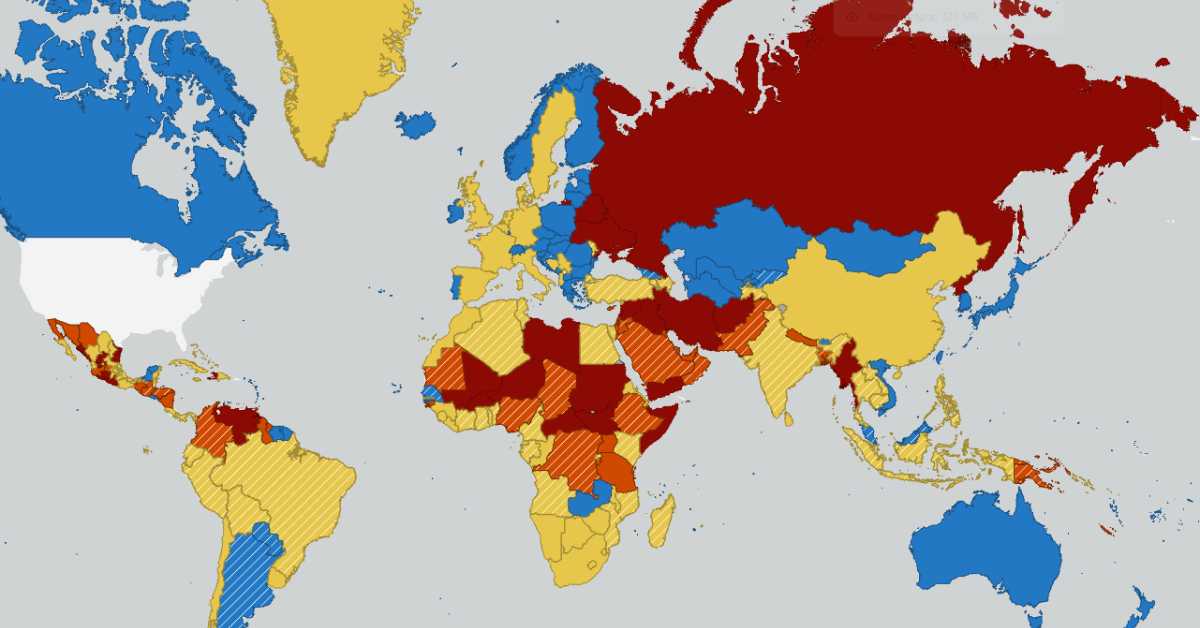 New U.S. Travel Advisory Map Highlights Risky Destinations Worldwide