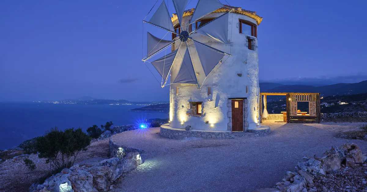 You can stay in this spectacular windmill on a Greek island