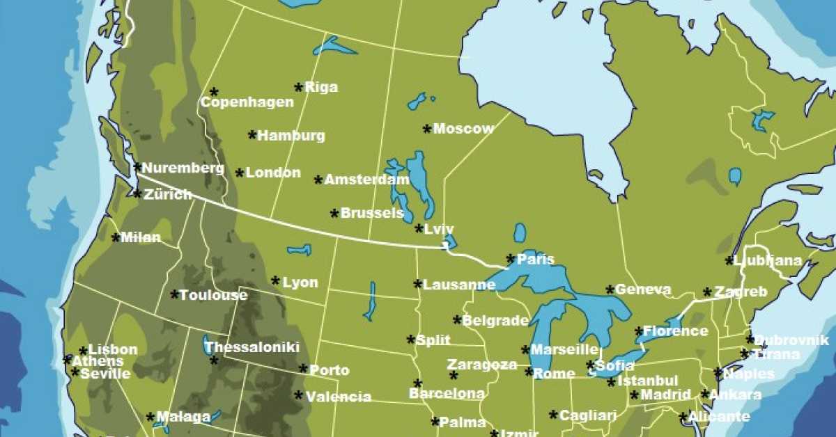 Here's A Map That Swaps North American Cities With Major World Cities ...